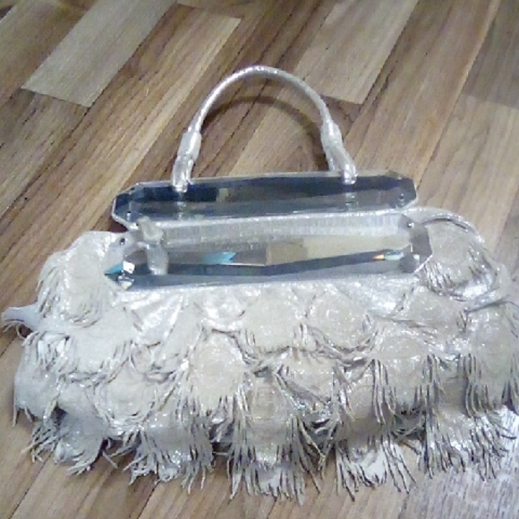 Fendi | Bags | Rare Fendi Mirror Purse With Ostrich Feathers | Poshmark